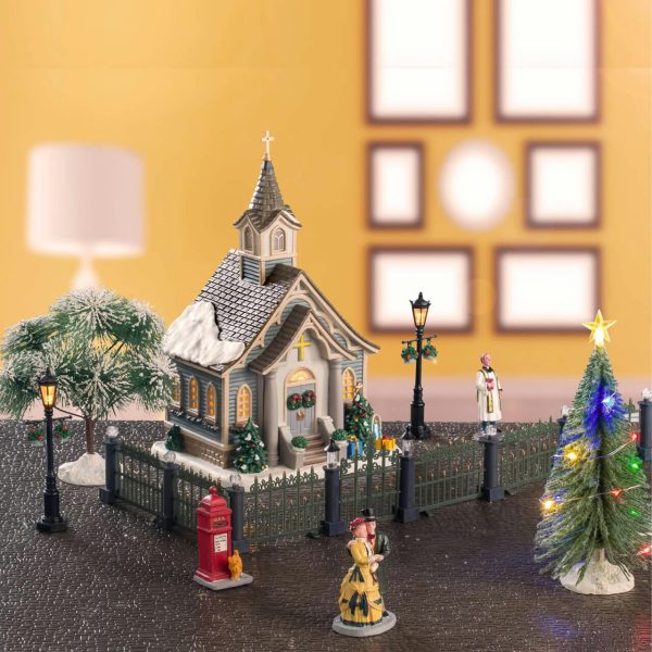 Small Town Church Set - Your Christmas Warehouse